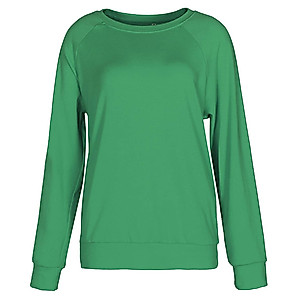 Roselux Women's Crewneck Raglan Long Sleeves Shirts Soft Comfy Casual Sweatshirts ST Patrick's Day Tops Green XL