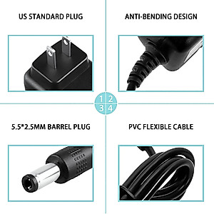 Jantoy 12V DC 1.5A-2A 100V-240V Converter Adapter Power Supply Power Cord Power Cable Charger DC Power Supply Plug 5.5mm x 2.5mm Series Global