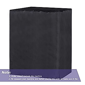 PASONIKA Nugget Ice Maker Cover, Waterproof Countertop Ice Machine Cover, Universal Appliances Tools Dust Resistant Protector for Home Garage Office, Black