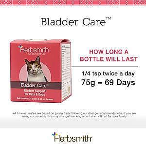 Herbsmith Bladder Care- Bladder Support for Cats- Urinary Tract Cat Supplement – Maintains Kidney Health for Cats– 75g