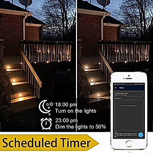 LED Deck Lights Kit Bluetooth Controlled, Sumaote 6 pcs Φ1.77" Low Voltage Recessed Deck Lighting Outdoor Waterproof Garden Landscape Soffit Stair Steps Warm White LED Lighting