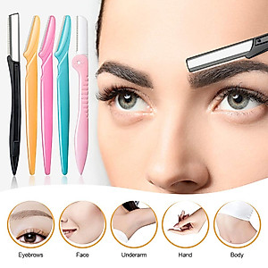 14 in 1 Eyebrow Razor Kit, Professional Dermaplane Face Razor for Women, Eyebrow Trimmer for Hair & Peach Fuzz Remover, Face Shavers for Women with Eyebrow Tweezers/Scissors/Clipper/Spoolie Brush