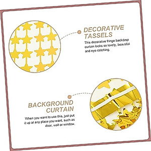 NOLITOY 4 Sets Rainbow Star Ramadan Birthday Decorations Hanging Wedding Streamer Ornament Twinkle Prop Decor of Booth Shimmer Door Scene Decal Backdrops Golden for Gold Parties Curtains