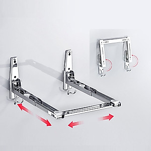 iayokocc Wall Mounted Microwave Bracket, Kitchen Foldable Stainless Steel Shelf Oven Rack Holder(Silver)