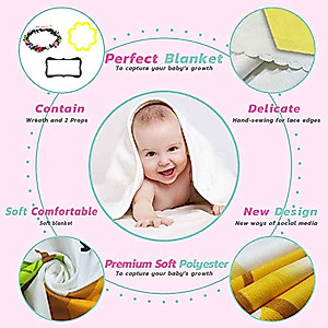 LYLYCTY Baby Milestone Blanket, Lemon Design Photography Background Prop for Neutral Newborn Baby, Baby Boy and Girl Gifts 47"x47" BTWYLY76