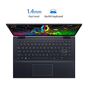 ASUS VivoBook Flip 14 Thin and Light 2-in-1 Laptop, 14” FHD Touch Display, AMD Ryzen 5 5500U, 8GB RAM, 512GB SSD, Stylus, Fingerprint Reader, Windows 10 Home, Bespoke Black, TM420UA-DS52T