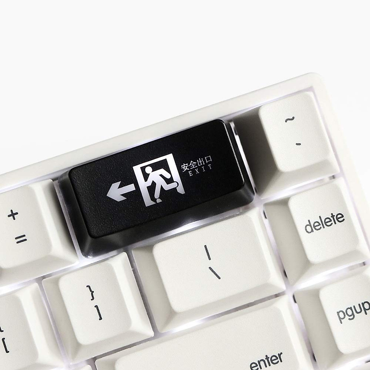 Gaming Mouse and Keyboard 1pc Keycap Exit Red Black Backlit Backspace Keycaps for Mx Opener Mechanical Gaming Keyboard OEM Profile Back Space Keycaps (Color : Black Backspace)