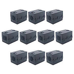 10PCS 10mm Diameter Magntic Ring EMI RFI Noise Filter Cable Ring Noise Filter Suppressor Cable Clip for Video Cable Power Cord (Black)