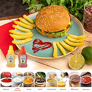 RAYNAG 6 Pack Mini Ketchup Bottles 25ml Mustard Squeeze Bottle Portable Condiment Containers Refillable Honey Sauce Salad Dressing Dispensers Jars for Kids Adults Lunch Bento Box BBQ Camping Travel