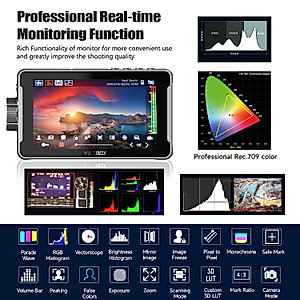 VILTROX DC-550 Pro 5.5" On-Camera LCD Monitor +11 Inch Adjustable Robust Articulating Magic Arm with Super Clamp for Camera