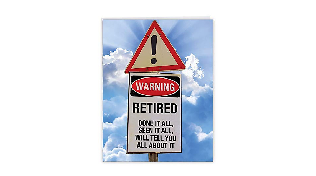 NobleWorks, Retired Warning Sign - Big Funny Group Retirement Card (8.5 ...