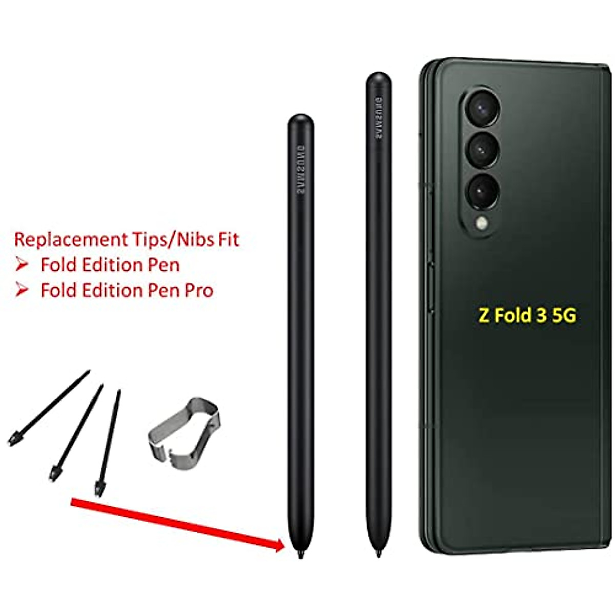 F-TECH Z Fold 3 Edition Pen Pro Nibs Tips Replacement for Samsung Galaxy Z Fold 3 5G Stylus Pen Pro Tips Nibs Replacement