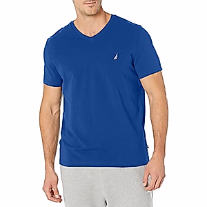 Nautica Men's Short Sleeve Solid Slim Fit V-Neck T-Shirt, Royal Blue, X-Large