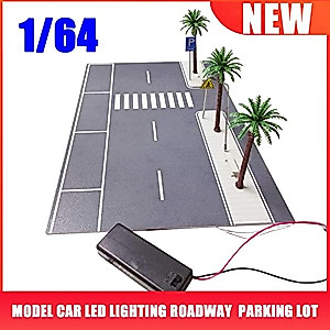 Diorama 1/64 Car Garage Model LED Lighting Car Parking Lot City Road Display Scene Model Toy
