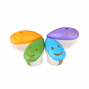 FOMIYES 4 Pcs Toothbrush Holder Smile Face Wall Toothbrush Case with Suction Cup Toothbrush Protector Holder for Kids and Adult