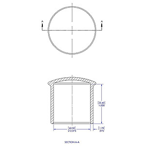 Caplugs Plastic Cap with Flanges. VCF-2375-16, Vinyl, Cap ID 2.375" Length 1.000", Black (Pack of 80)
