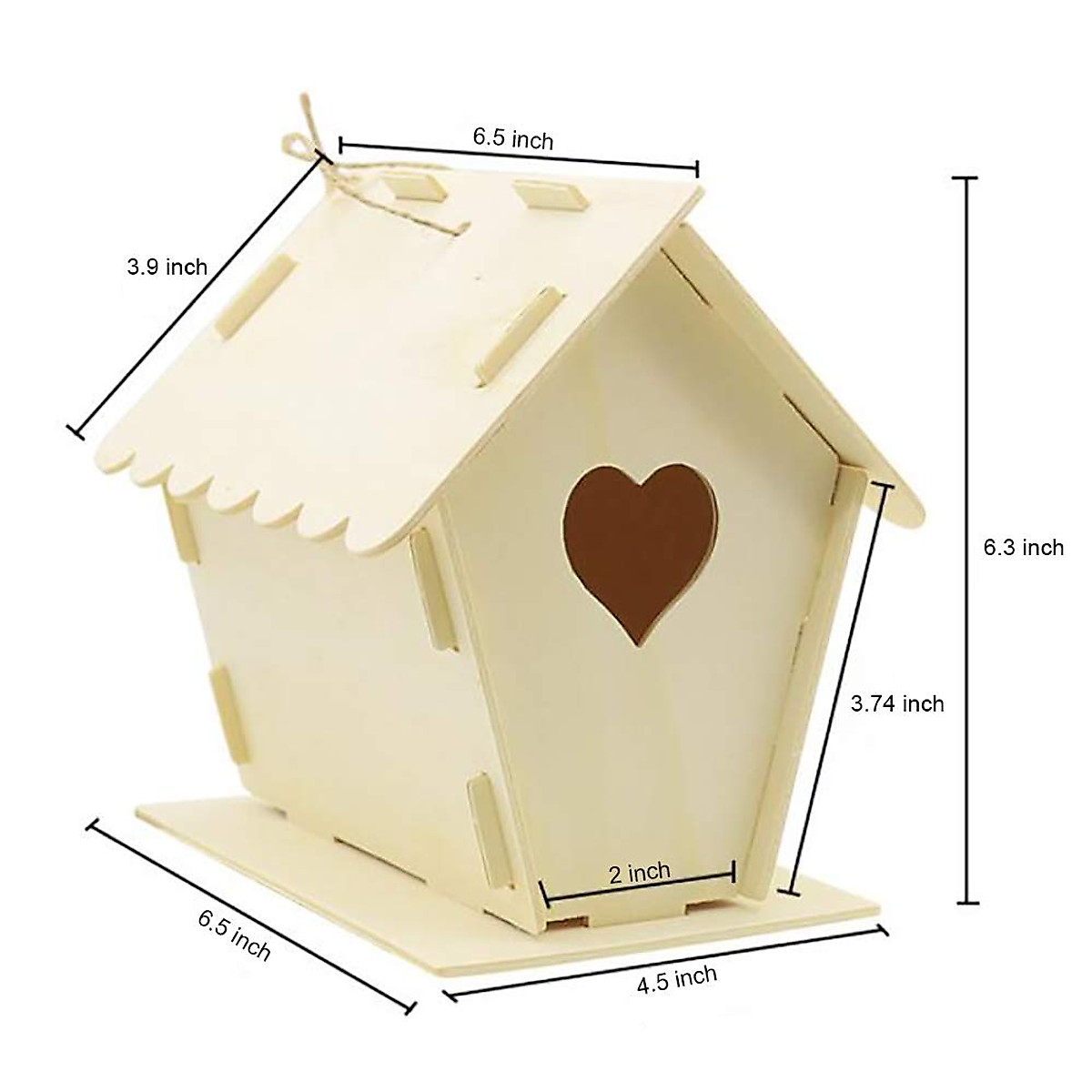 Yitokmc 2 Set Unfinished Wooden Birdhouses Kit for Children to Build and Paint Bird House Kids DIY Arts Crafts Kits Bird Feeder Kit for Girls Boys Toddlers