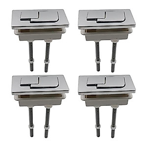 Quluxe 4 Pcs Square Toilet Tank Buttons Dual Push Flushing Toilet Button Toilet Button Replacement Toilet Flush Button with Thread Diameter (64×33mm)