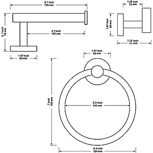 Maxforte Hand Towel Holder for Bathroom Hardware Set Heavy Duty Towel Racks Wall Mount Bathroom Décor Stainless Steel Matte Black