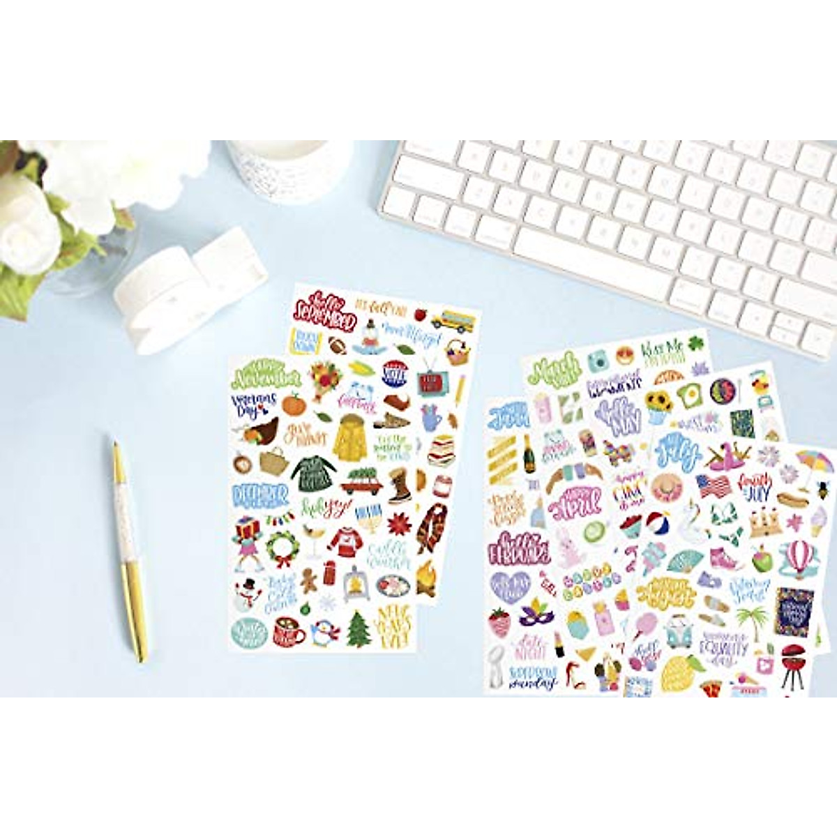 bloom daily planners New Holiday Seasonal Planner Sticker Sheets - Seasonal Sticker Pack - Over 250 Stickers Per Pack!
