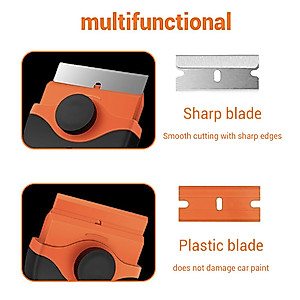 Generic Razor Blade Scrapers with Metal & Plastic Razor Scraper Blades for Daily Cleaning Accessories, Orange