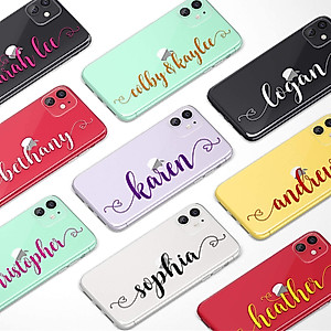 Case Charming Custom Case for iPhone 15 Pro Max 14 Plus 13 mini 12 11 Xs Xr X 10s 10r 10 8 7 Se Personalize Handwriting Name Monogram Clear Phone Cover Slim Soft