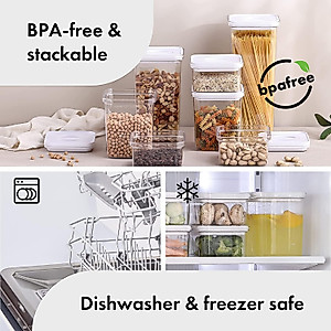 Neoflam Airtight Smart Seal Food Storage Container (Set of 3) | Crystal Clear Body | Modular, Stackable, Nestable Design (2.7L, Square)