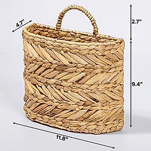 Artera Wicker Hanging Basket - 30cm x 13 cm Small Woven Fern Hanging Basket Flower Plants, Water Hyacinth Woven Basket