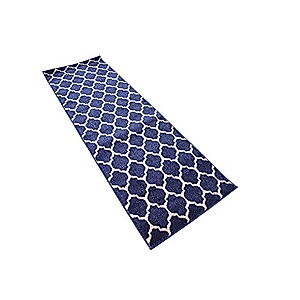 Unique Loom Trellis Collection Modern Morroccan Inspired with Lattice Design Area Rug, Runner 2' 0" x 6' 1", Dark Blue/Navy Blue