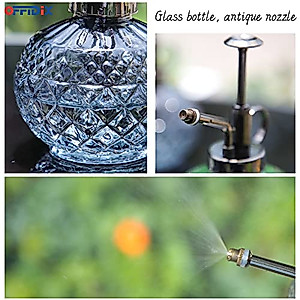 OFFIDIX Plant Mister, Vintage Glass Spray Bottle, Flower Mister 300ML Small Watering Can with Plastic Top Pump, Spray Bottle for Garden, Plants, Cleaning (Gray)