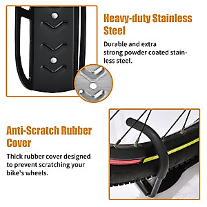 Auwey Bike Rack Garage Hanger Wall Mount Hook Rack Holder Bicycle Hanger Storage Vertical Bike Hook for Indoor Shed, Heavy Duty Holds up to 66 lb