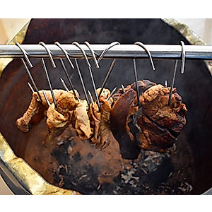 Alele 20p Meat Hooks,Stainless Steel Butcher Hooks Meat Hook Tool for Poultry Processing Smoking Drying Hanging BBQ (fba-Meat Hook 6inch 20pack 4mm)