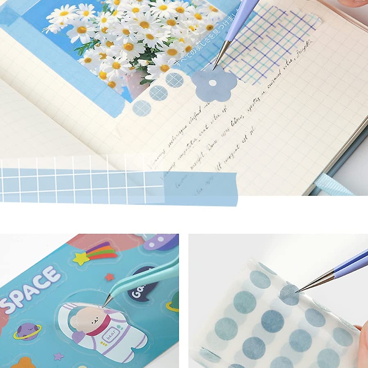 ARFUKA Tweezers Eyelash Extension Tweezers Set Stainless Steel Straight and Curved Tip Tweezers for Nail Art Sticker, Eyelash Extensions, Craft, Jewelry Pack of 6