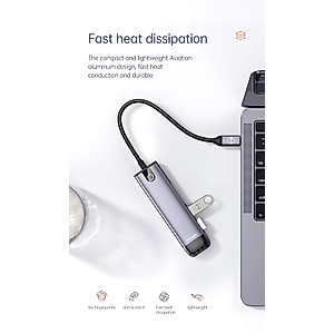 Mcdodo USB C Hub Adapter, 6 in 1 Type C Hub with 4K USB C to HDMI, 2 USB 3.0 Ports, SD/TF Card Reader, 100W USB C PD Charging Thunderbolt 3, Compatible with MacBook Pro Air, Chromebook Pixel, Phone