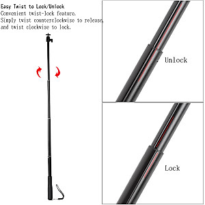 Leenconghui 37inch Selfie Stick Gimbal Extension Pole+Tripod Mount Kit fit for DJI Osmo Pocket 3