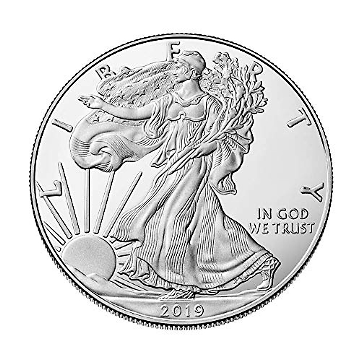 2019 - American Silver Eagle .999 Fine Silver with Our Certificate of Authenticity Dollar Uncirculated US Mint