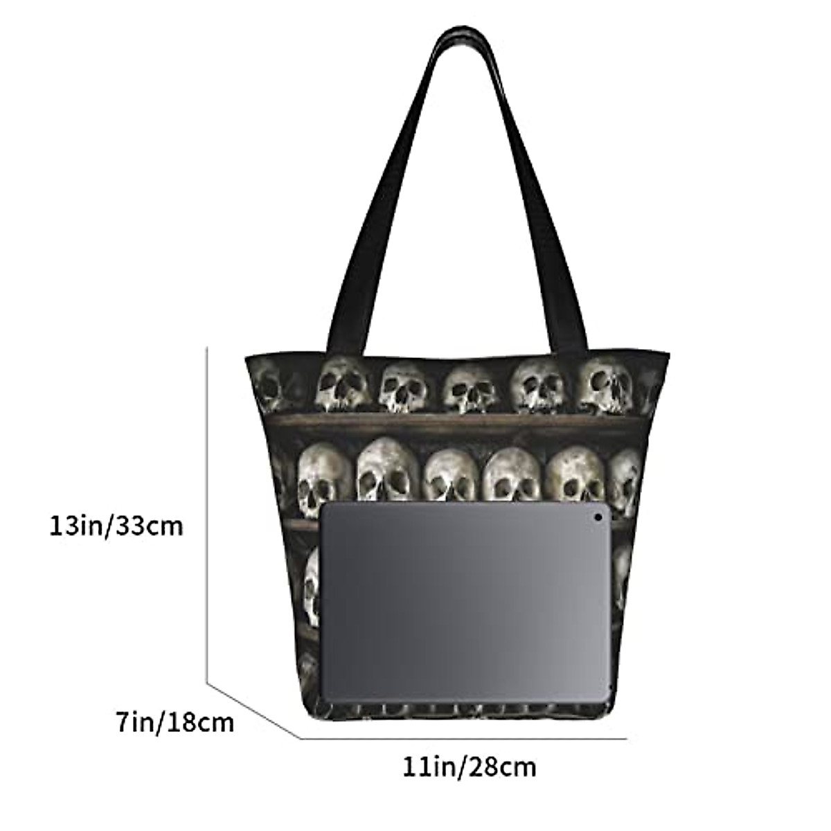 Skulls Head Bones Death Skull Women's Shoulder Handbag Portable Tote Bag Storage Handle Bag