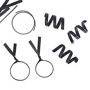 5" Cable Ties 100 Pcs Bag Twist Ties for Cord Twist Bread Ties Reusable Black Plastic Coated Ties Heavy Duty Wire Twist Ties for Household and Office Use