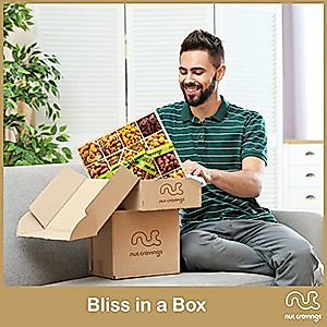 Mixed Nuts Gift Basket in Reusable Wooden Tray + Green Ribbon (13 Assortments) Purim Mishloach Manot Gourmet Food Bouquet Arrangement Platter, Birthday Care Package, Healthy Kosher Snack Box