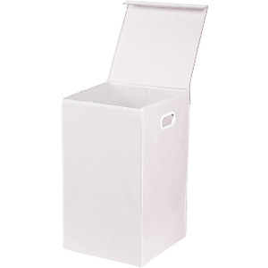 Simple Houseware Foldable Laundry Hamper Basket with Lid, White