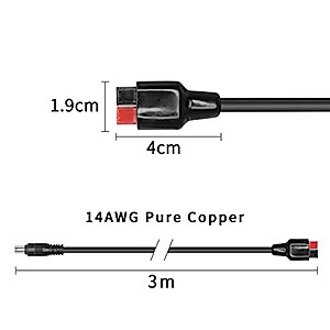 14 AWG Solar Extension Cable YACSEJAO 10FT/3M DC 8mm Power Plug Extension Cable Connector for Generator Backup Battery and Foldable Solar Panel