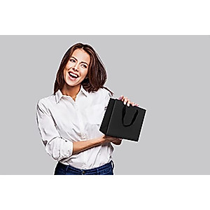 Axe Sickle Kraft Bags 12.5"x 11"x 4.5" Paper Bags with Handle Retail Wrap Bags Bulk for Merchandise Boutique Retail Bags, Party Gift Bags &Takeout Bags, Black 20 Pcs