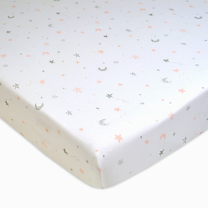 American Baby Company 3 Pack Fitted Pack N Play Playard Sheet 27" x 39", Soft Breathable Neutral 100% Cotton Jersey Pack and Play Sheet, Pink Star/Zigzag, for Boys and Girls, Fits Most Mini Crib