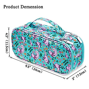 LParkin Axolotl Pencil Case Super Large Capacity 3 Compartments Canvas Pencil Box Kawaii Makeup Bag Cute Axolotl Gifts for Students Teen Boys Girls