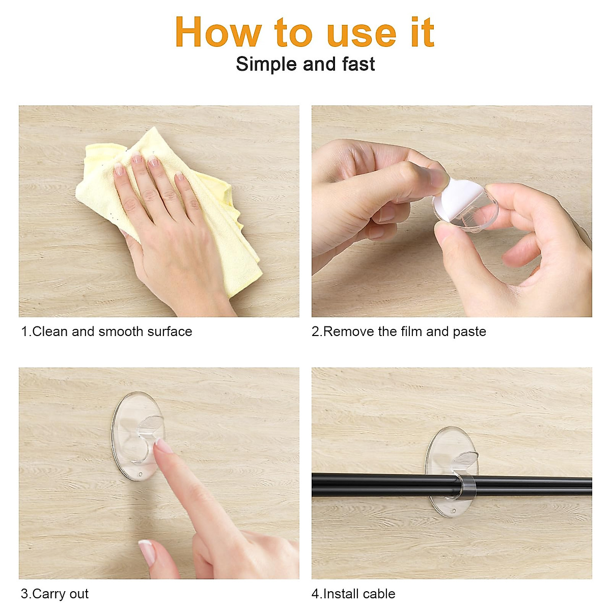 Hooks for Outdoor Rope Light Clips：20Pcs Outdoors String Lights Clip - Heavy Duty Hanging Clear Light Clip with Waterproof Adhesive for Patio Hold Fence Hangers and Christmas Lighting Strips Hook