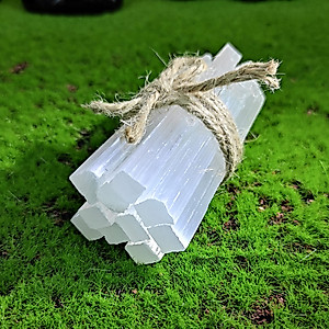 GEMSHOPE A-Grade 4 Inch Selenite Sticks Wands Set (10 pcs) for Crystal Healing, Reiki, Protection, Chakra，Decoration (White, 4 inch)