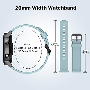 Ticwatch E3 Smart Watch Wear OS by Google for Men Women Plus 20mm Width Silicone Watch Bands Strap Replacement Watchband E3 and GTH Pro Health Monitor Fitness Tracker GPS NFC Mic Speaker