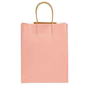 Juvale Medium Blush Pink Gift Bags with Handles for Wedding, Bridal Shower (8 x 10 in, 15 Pack)