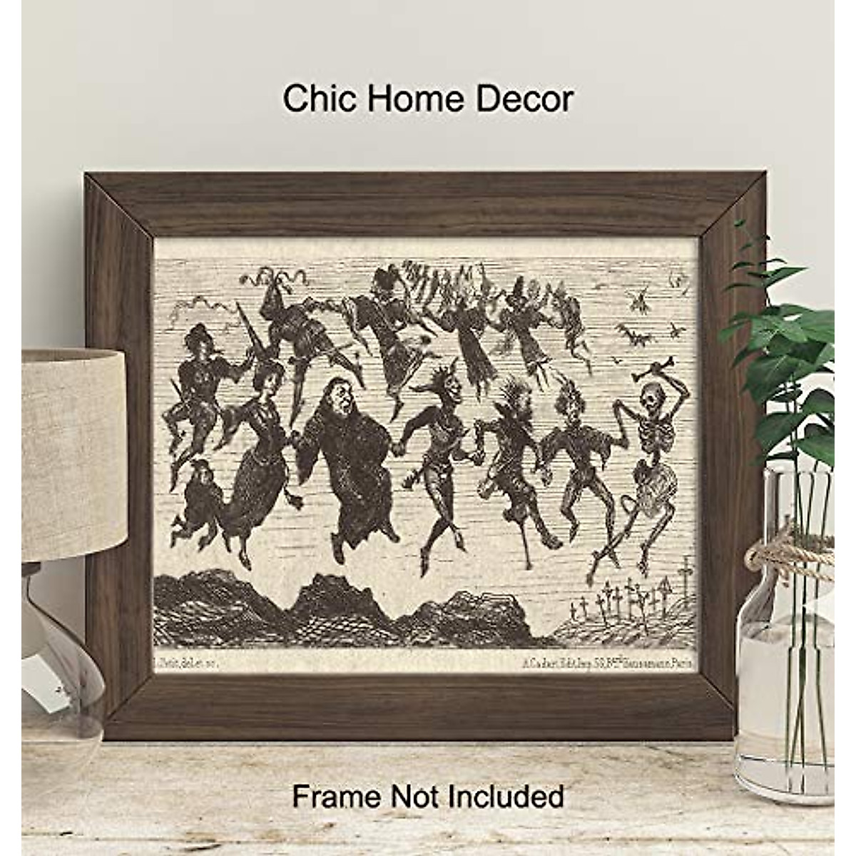 Witches Decor - Pagan Decor - Wiccan Coven - Wicca Decor - Paganism Witchcraft Supplies - Gothic Wall Art Home Decor - Goth Gifts - Creepy Scary Black Magic - Gothic Living Room Decorations - Unframed