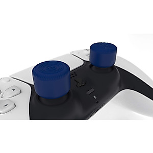Raised Thumb Grips (8pc) for PlayStation 5 Dualsense by Foamy Lizard – Sweat Free 100% Silicone Precision Antislip Rubber Analog Stick Grips Compatible with PS5, PS4, Stadia & Switch Pro (Blue)